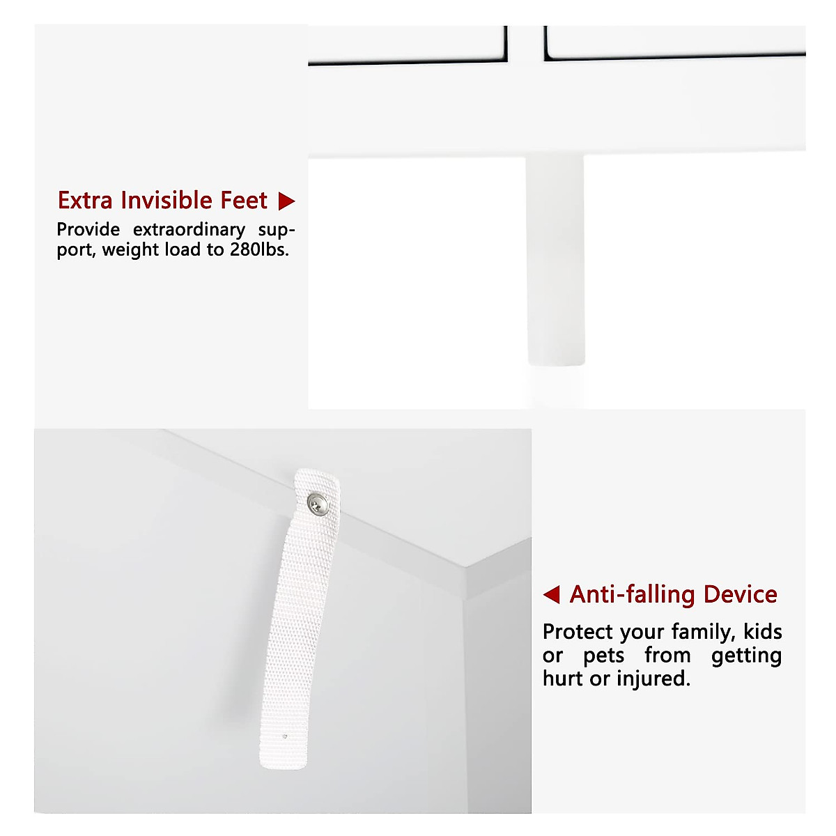 Vikiullf Dresser and Nightstands Sets - 3 Pieces Modern Bedroom Set, White Wooden 7 Drawer Dresser and 3 Drawer Nightstands, Modern Bedroom Furniture Set