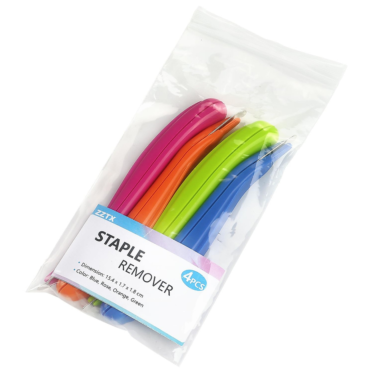 ZZTX 4 PCS Professional Magnetic Staple Remover Puller Rubberized Staples Remover Staple Removal Tool for School Office Home 4 Colors