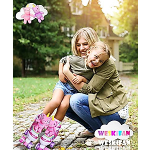 Unicorn Doll Kids Toddler Roller Skates for Girls,WESKIFAN Quad Skating Shoes with Shiny Light up Wheels&Adjustable Sizes Beginners rollerskates for Birthday Xmas Gifts,Patines para Niñas Niños