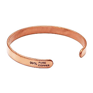 Rosemarie & Jubalee 99% Pure Copper Healing Protection Open Cuff Style Bracelet, 2.5"