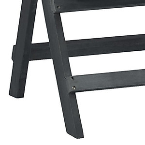 SAFAVIEH Outdoor Collection Luca Dark Slate Grey Folding Bench