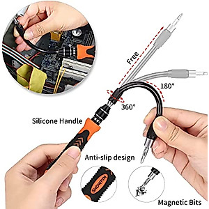 Precision Screwdriver Set, SHOWPIN 46 in 1 Laptop Screwdriver Kit with T5 T6 T8 T10 Torx Bit Set, Electronics Tool Kit Compatible for Game Console, iPhone, Cell Phone, PC, and Computer Repair