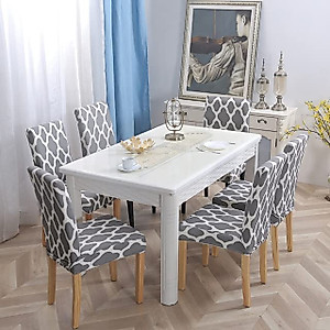 Spandex Geometric Printed Stretch Chair Cover for Dining Room Office Banquet Chair Protector Elastic Material Armchair Cover S22 1 pcs