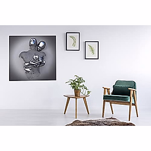 ZMURED 3D Wall Art Decor Artwork Figure Statue Modern Art Canvas Painting,Large Wall Art for Bathroom Bedroom Decoration (Hold Gray Heart)