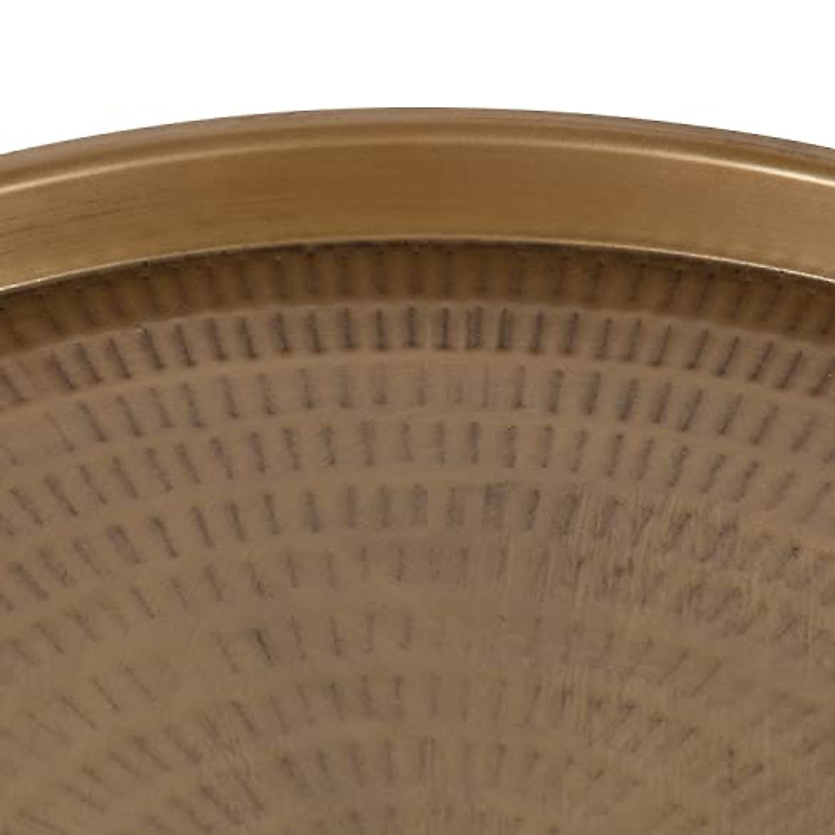 Kate and Laurel Mahdavi Boho-Chic Hammered Metal Tray Coffee Table, Dark Gold