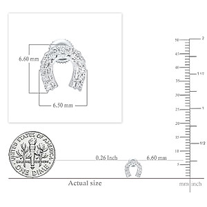 Dazzlingrock Collection 0.15 Carat (ctw) Round White Diamond Ladies Horse Shoe Earrings, 10K White Gold
