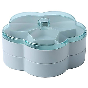 Cabilock New Year Candy Container Snack Sectional Dish Fruit Serving Tray Snack Tray Seperate Candy Plate Fruit Tray Flower Shaped Nut Container Snack Serving Platter Tray Appetizer Desktop