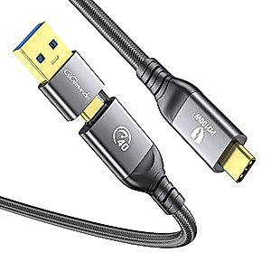 GiGimundo 100W 5A Charging USB 4 Cable 5 ft, Thunderbolt 3/4 Compatible, 40Gbps Data Transfer, 8K 60Hz Video Output, USB C/A to USB C Cable, for Laptop, MacBooks, iPad Pro, Phones, Docking