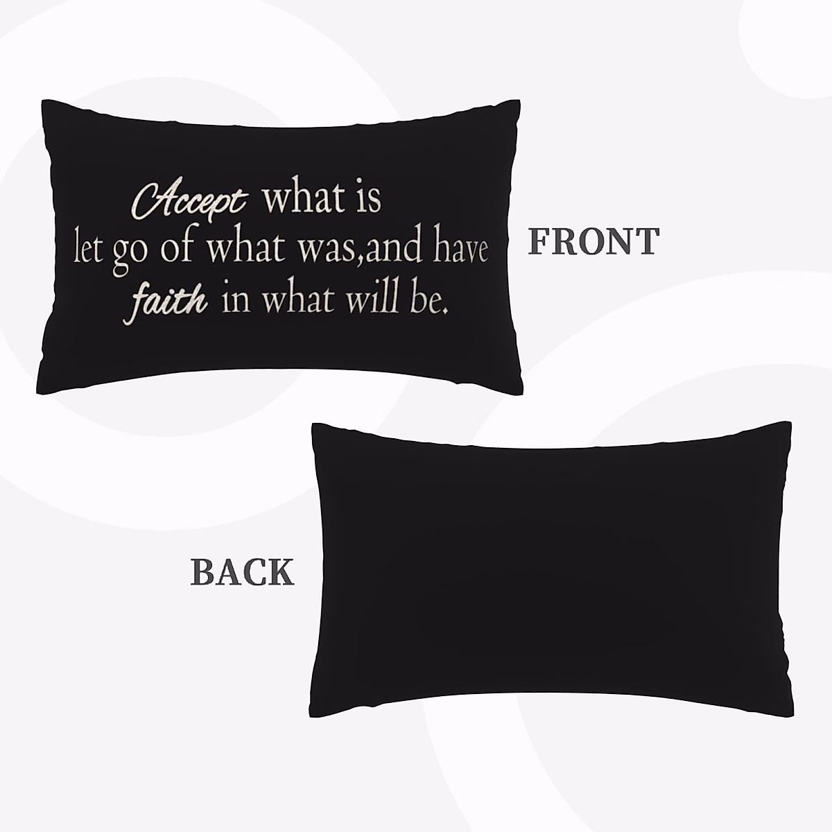 NIDITW Inspirational Quote Throw Pillow Cover 12x20 Inches Accept What is Let Go of What was and Have Faith in What Will Be Lumbar Cotton Linen Cushion Case for Sofa Home Decor