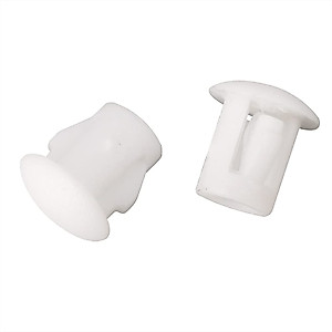 Alamic Hole Plugs 3/16" Plastic Flush Type Hole Plugs Snap in Locking Hole Tube Screw Caps Drilling Cover Plugs Fastener Covers for Kitchen Cabinet Furniture White 100 Pack