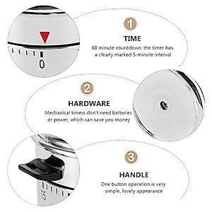 HANABASS 60 Minutes Kitchen Timer Pot Kitchen Timer Mechanical Kitchen Timer Cooking Pot Kitchen Timer Rotating Kitchen Timer Metal Mechanical Rotating Kitchen Timer Reminder