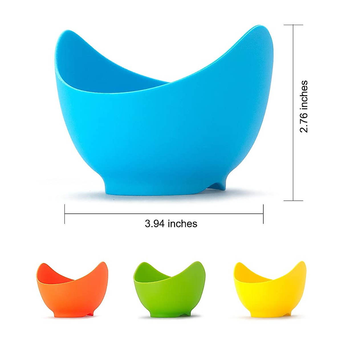 Guppy Egg Poacher Food Grade Nonstick Silicone Cups Egg Poaching Poached Egg Cooker with Ring Standers for Microwave or Stovetop Eggs Boiler Molds Poachers, BPA Free, Extra Silicone Oil Brush, 4 Pack