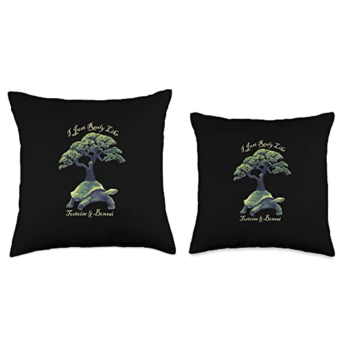 Tortoise and Bonsai. Tortoise carrying Bonsai on carapace Throw Pillow