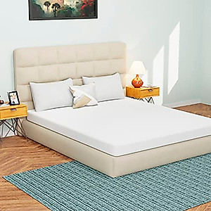 5 Inch Memory Foam Mattress Cooling Gel Green Tea Infused Mattress,Medium Firm Mattresses CertiPUR-US Certified/Bed-in-a-Box/Pressure Relieving Queen Size,White