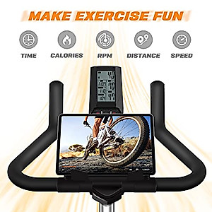 YOSUDA Indoor Cycling Bike Stationary - Exercise Bike for Home Gym with Comfortable Seat Cushion, Silent Belt Drive, iPad Holder