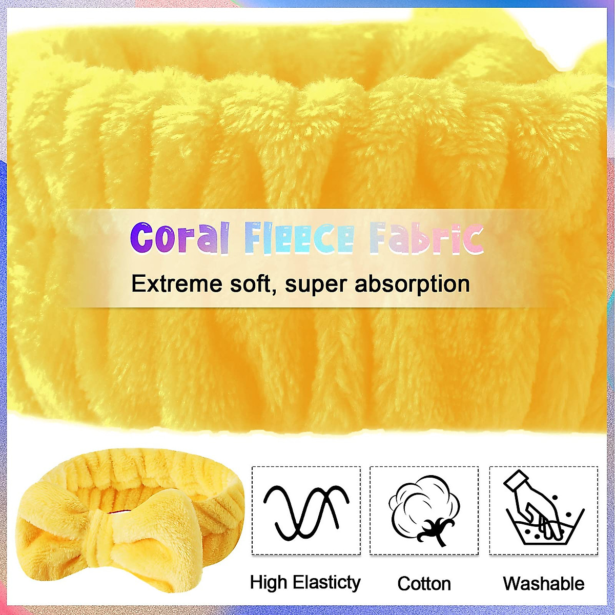 74 Pieces Spa Headband Coral Fleece Women Bow Makeup Headband Cosmetic Skincare Hair Band for Washing Face Soft Facial Hair Wrap Head Band Terry Cloth Headbands for Girls Shower Party, 32 Styles