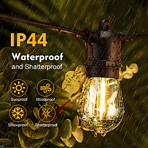 GvvooHome 24 Pack LED S14 Replacement Light Bulbs, Waterproof 1W Vintage Edison Bulbs for Outdoor Patio Backyard String Lights, Dimmable, E26 Regular Medium Screw Base, 2200K Warm White