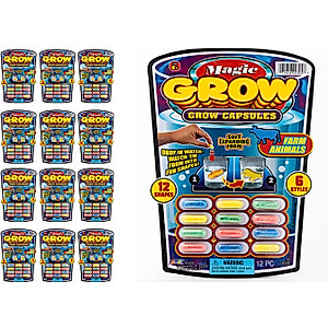 JA-RU Magic Grow Capsules (12 Pack,144 Capsules) Sea Creatures, Dinosaur, Animal Farm Toys. Water Growing Toys for Kids. Expanding Foam Bath Toys. Animal Party Favors Fidget Toy. J-305-12p