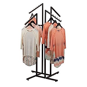SSWBasics 4 Way Clothing Rack with Slanted Arms - Black