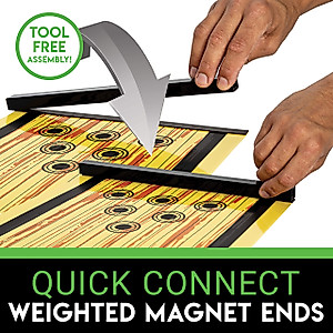 Franklin Sports Shuffleboard Table Game Mats – Tabletop Shuffleboard Mats and Pushers – Indoor Shuffleboard and Curling Games - Football Shuffleboard