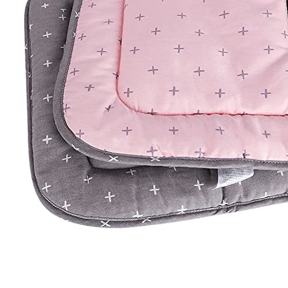 Baby Stroller Seat Liner Kids Pushchair Seat Cushion Mat Universal Breathable Stroller Liner Insert Stroller Cushion Pad Thick Cotton Stroller Liner Seat Pad Cover for (Pink&Gray)