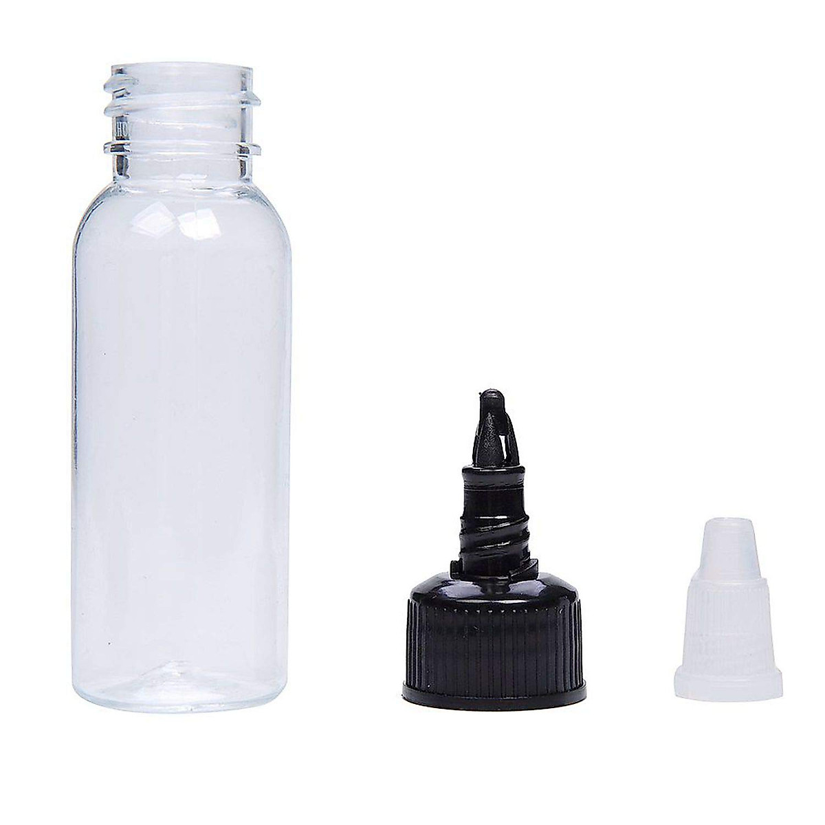 DOWEI 1oz Empty Ink Bottles,12pcs 1oz Twist Cap Plastic Clear Transparent Pigment Container Accessories Twist Top Bottle 1oz,30ml Squeeze Bottles (30ML 12PCS)