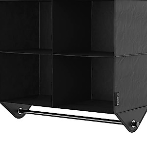 ClosetMaid 4-Shelf Fabric Hanging Closet Organizer with Garment Rod for Shirts, Sweaters, Pants, Hats, Shoes, Purses with Charcoal Black Finish