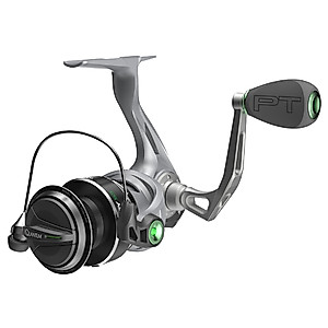 Quantum Energy S3 Spinning Fishing Reel, Size 25 Reel, Changeable Right- or Left-Hand Retrieve, Continuous Anti-Reverse Clutch, EVA Handle Knobs, 5.2:1 Gear Ratio, 8 + 1 Bearings, Silver/Black