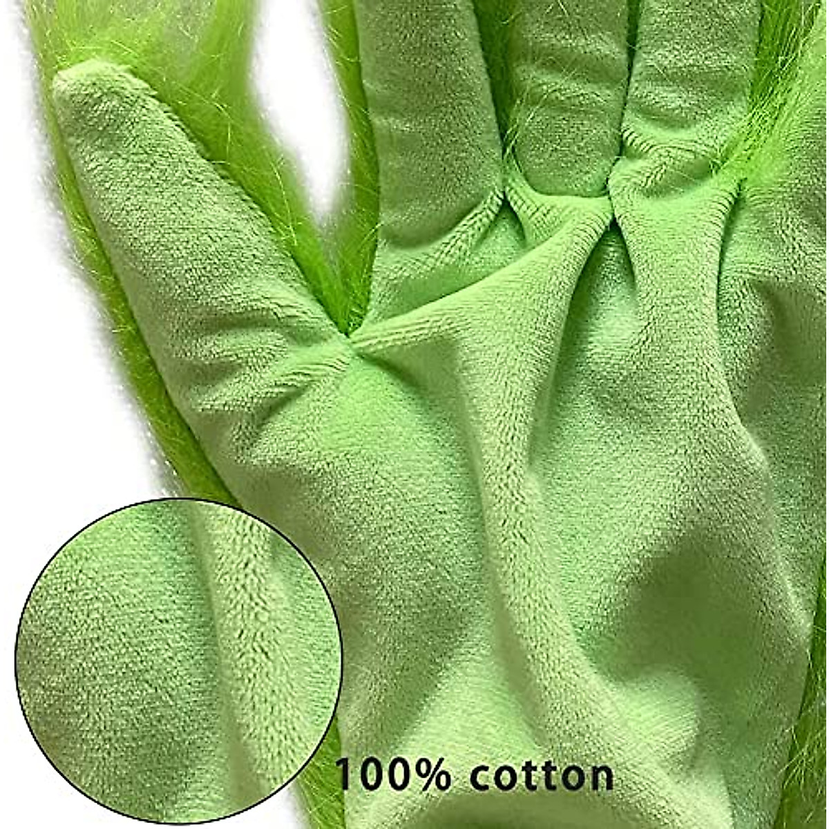 Green Santa Claus Costume for Men 1 pair Christmas Deluxe Santa Suit Green Outfit (Gloves)