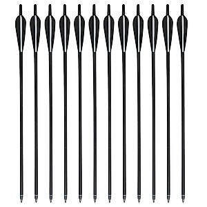 EROCK Carbon Crossbow Bolts Hunting Archery 17inch Carbon Archery Targeting Arrows for Crossbow Training/Hunting Target, 12pcs with Replaceable Arrowhead&Frosted Shaft