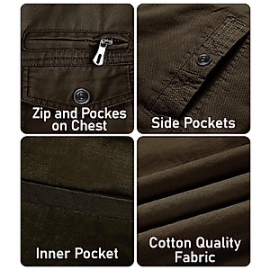 EKLENTSON Men's Casual Winter Cotton Military Jackets Outdoor Coat Windproof Windbreaker Coffee S