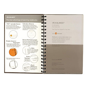 AT-A-GLANCE PLAN.WRITE.REMEMBER. 80620330 Planning Notebook Two Days Per Page, 6 x 9, Gray
