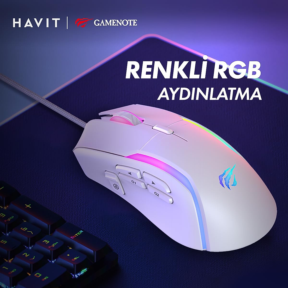 havit MS1033 Gaming Mouse (White)