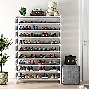 Tribesigns 10 Tiers Shoe Rack, Large Capacity Shoe Organizer, Shoe Shelf for 50 Pair, Large Shoe Rack, Extra Large Shoe Shelf