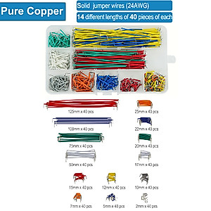 Testeronics 24AWG 560 PCS Jumper Wires Kit with 6PCS Tweezers for Arduino or Raspberry Pi,Breadboard Prototyping Solder Circuit,Electronics Experiment