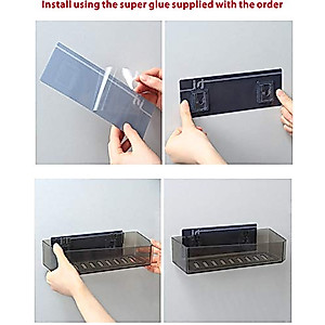 Cq acrylic Bathroom Shower Shelf,Wall Shower Caddy Shelf Non Drilling Adhesive and No Damage Wall Mount, 2 Pack