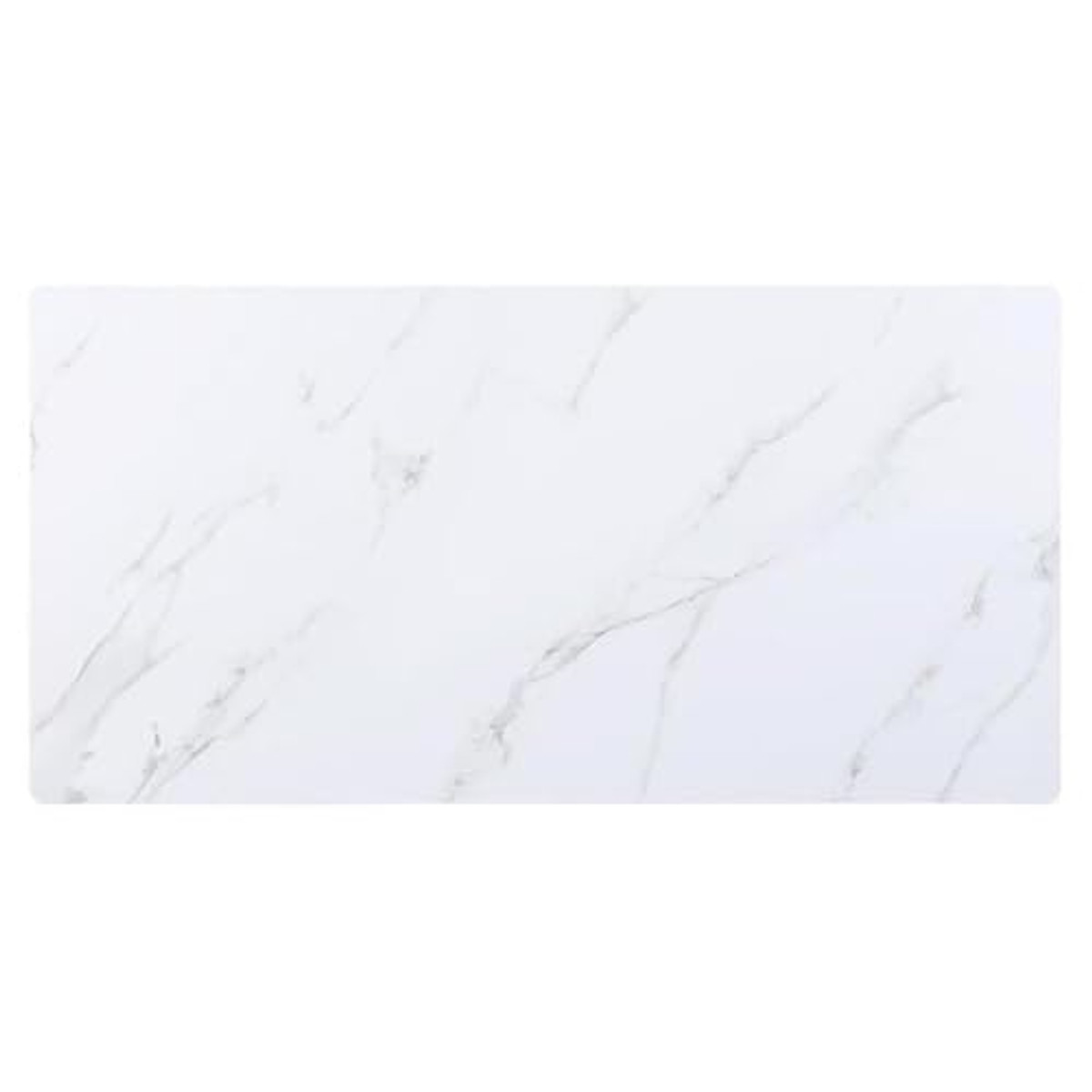 Acme Caspian Faux Marble Dining Table with Metal Base in White and Black