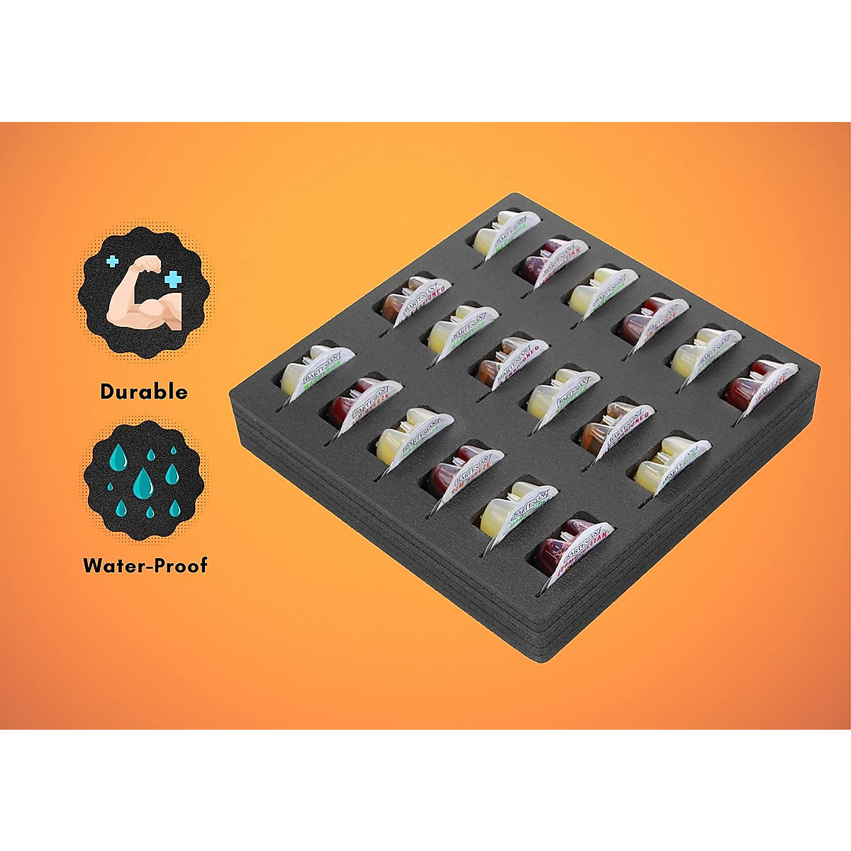 Polar Whale Cocktail Capsule Drawer Organizer Tray Insert Compatible with Bartesian for Kitchen Home Bar Party Waterproof Washable Black Foam 18 Compartment 12.5 x 12.5 Inches