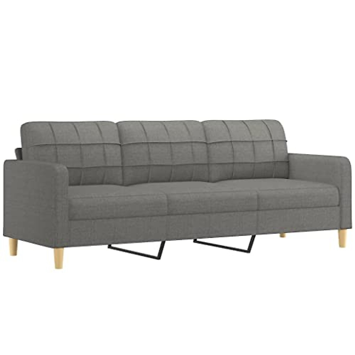 loibinfen 3 Seater Sofa with Footstool Sofa Set, Modern Fabric Couch Sofa Furniture,Three Seat Sofa for Home, Office, Living Room, Dark Gray 82.7" Fabric(Style A)