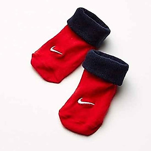 Nike Baby Hat, Bodysuit and Booties 3-Piece Gift Box Set, Red Swoosh, 0/6M