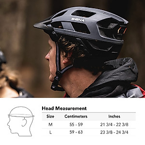 Sena Smart Communications Mountain Bike Helmets - M1 / M1 EVO (M1, Matte Black, Medium)