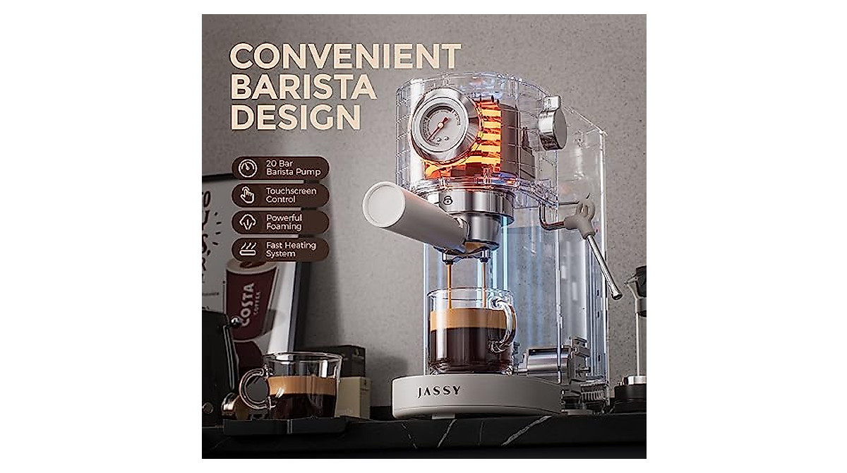 JASSY 20 Bar Espresso Machine - Perfect Cappuccino Maker