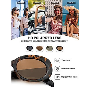 Zeelool Retro Oval Sunglasses for Women Polarized UV400 Protection 90s Sunglasses Vintage Shades