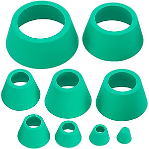 PAGOW Buchner Funnel Flask Adapter Set, Filter Adapter Cones Set, Tapered Collar Green, Lab Buchner Funnels-Wear-Resisting Smooth Surface Pack of 9