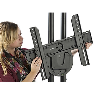 Displays2go DSTAND2BK Heavy Duty TV Stand for Dual HDTV Mounts, 32-70 Inch, Stationary