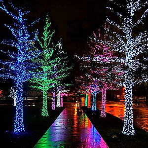 FUNPENY 85 FT 240 LED Christmas Lights, Waterproof Extendable Green Wire Fairy String Lights Plug in, 8 Lighting Modes for Christmas Indoor Outdoor Yard Garden Wedding Party Decorations (White)