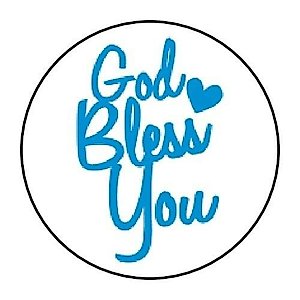 without brand Set of 48 Envelope Seals Labels GOD Bless You Beautiful 1.2" Round