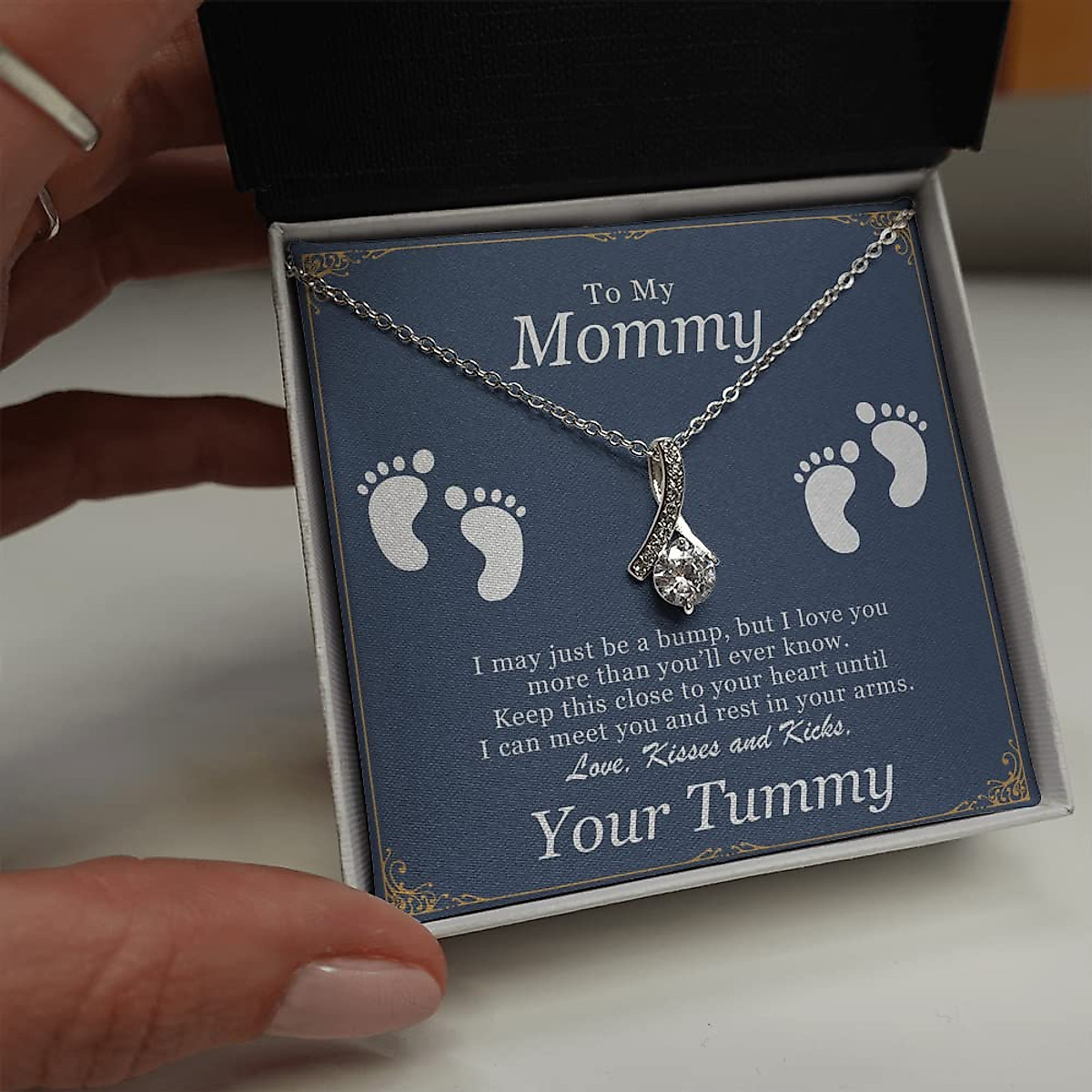 To My Mommy From Your Tummy Necklace, Mommy Gift From Unborn Baby, New Mom Gift, New Mom Gift From Husband, Baby Bump Gift, New Mom Gift Idea, Pregnant Wife Gift