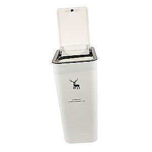 KITANDOVE Bathroom Press Trash Can Kitchen Slim Waste Basket Garbage Bin Bedroom Trash Container Push Lid Waste Bin for Home Office