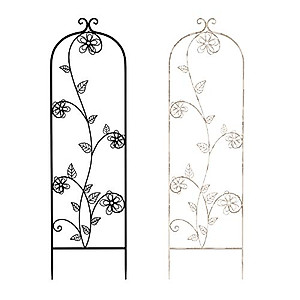 Pure Garden 50-LG5079 (Antique White) Garden Trellis-for Climbing Plants